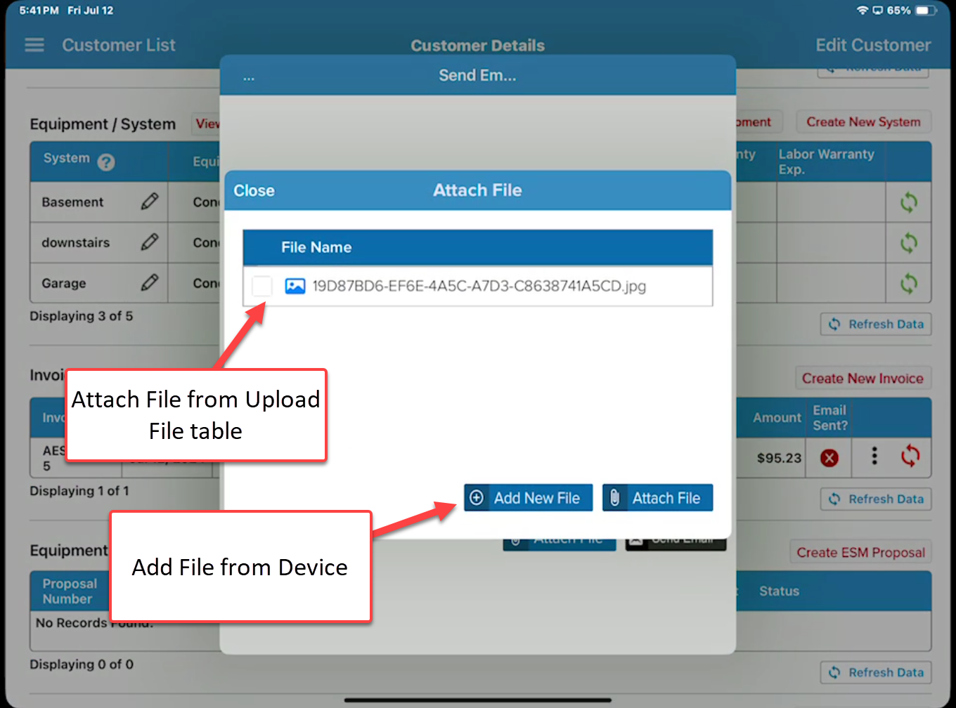 Ability to Attach Files from either the Upload File section or straight ...
