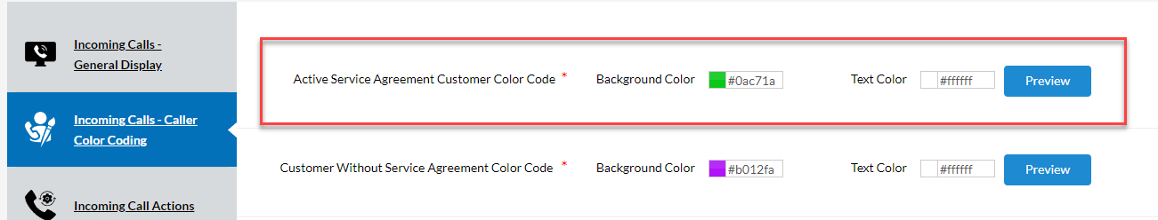 Active Service Agreement Customer Color Code – P3 Help Desk