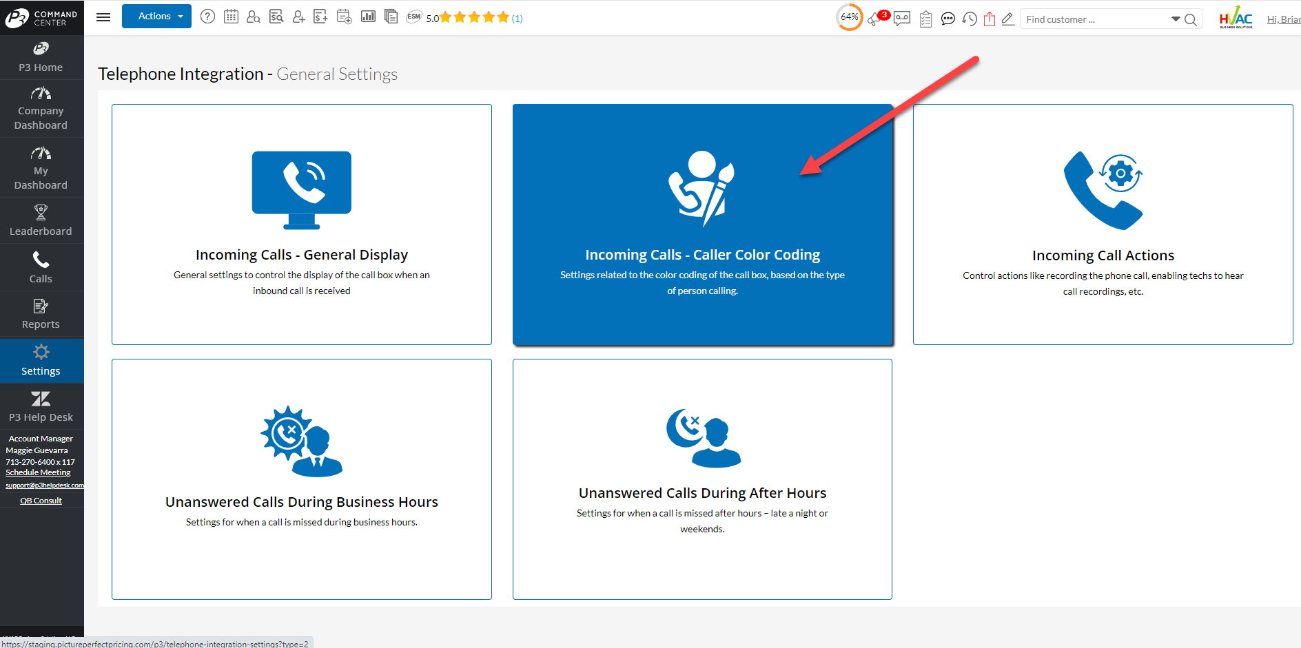 General Settings - Incoming Calls - Caller Color Coding - Overview – P3 ...