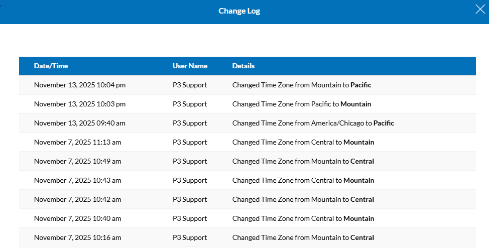 Unified Time Zone Setting and Accurate Timestamp Conversion – P3 Help Desk